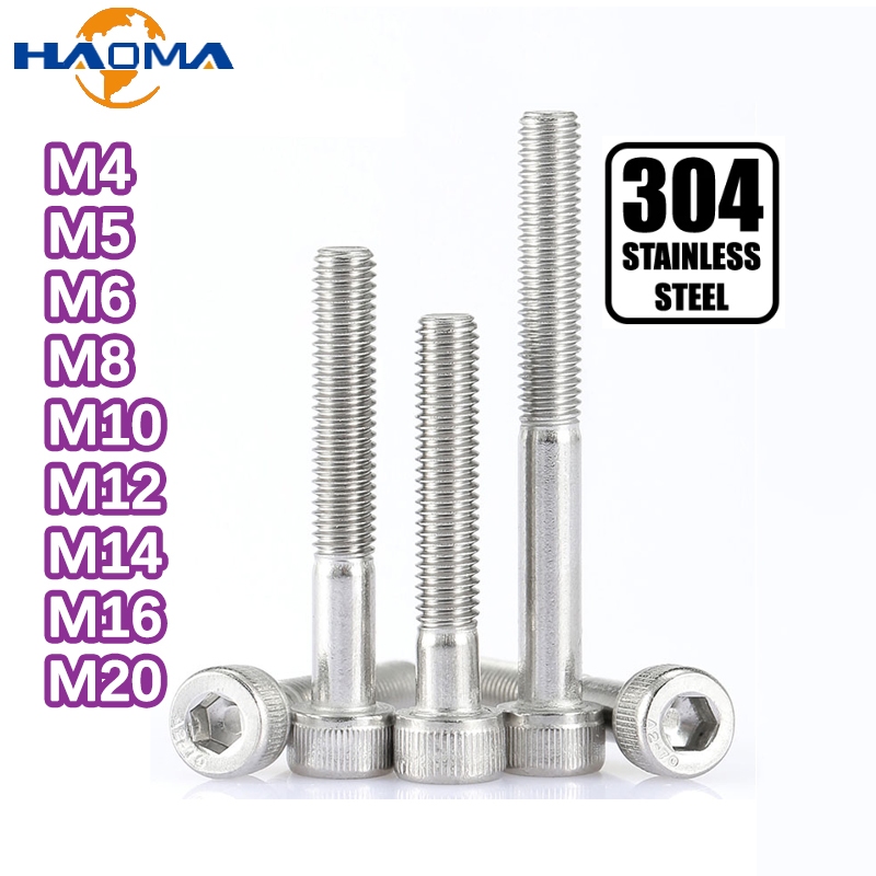 M4 M5 M6 M8 M10 M12 M14 M16 M20 Half Thread Hexagon Socket Cap Head Screw 304 Stainless Steel ...