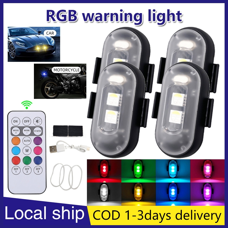 Remote RGB Led Aircraft Strobe lights USB Rechargeable Remote Control LED Anti-collision Safety ...