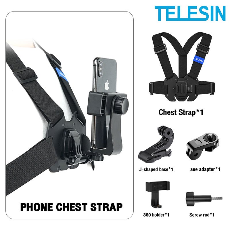 telesin Mobile Phone Chest Strap Chest Phone Holder Harness Strap Cell ...