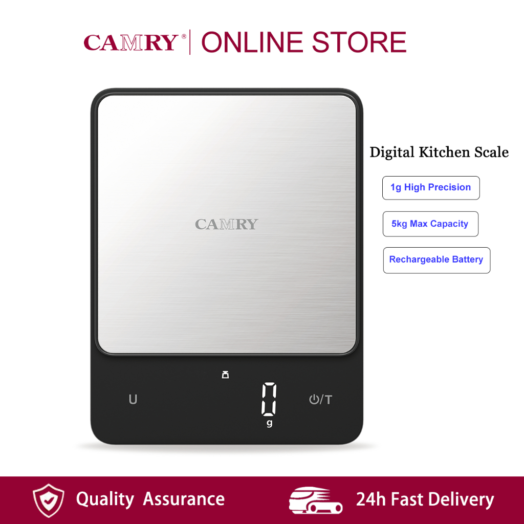 CAMRY Electronic Coffee Scale Digital Kitchen Food Scale 5kg/0.1g High ...