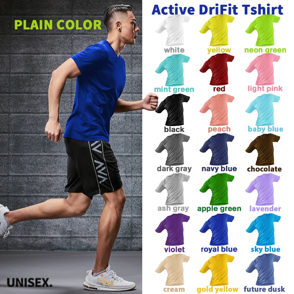 Unisex active Microfiber TShirts short sleeve Anti-Bacteria Mixed Plain ...