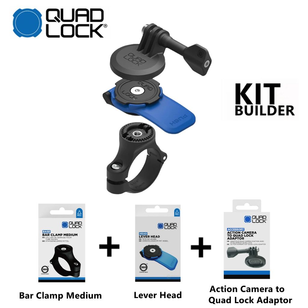 Quad Lock Motorcycle Mounts Quad Lock To Action Camera Adaptor with bar ...