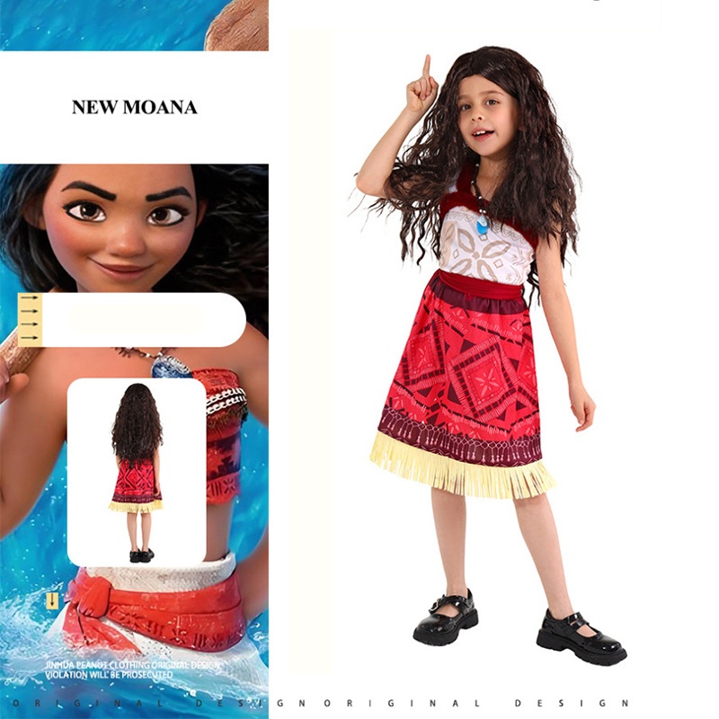 Moana 2 Movie Princess Dresses Girls Cosplay Vaiana 3D Printed Costume ...