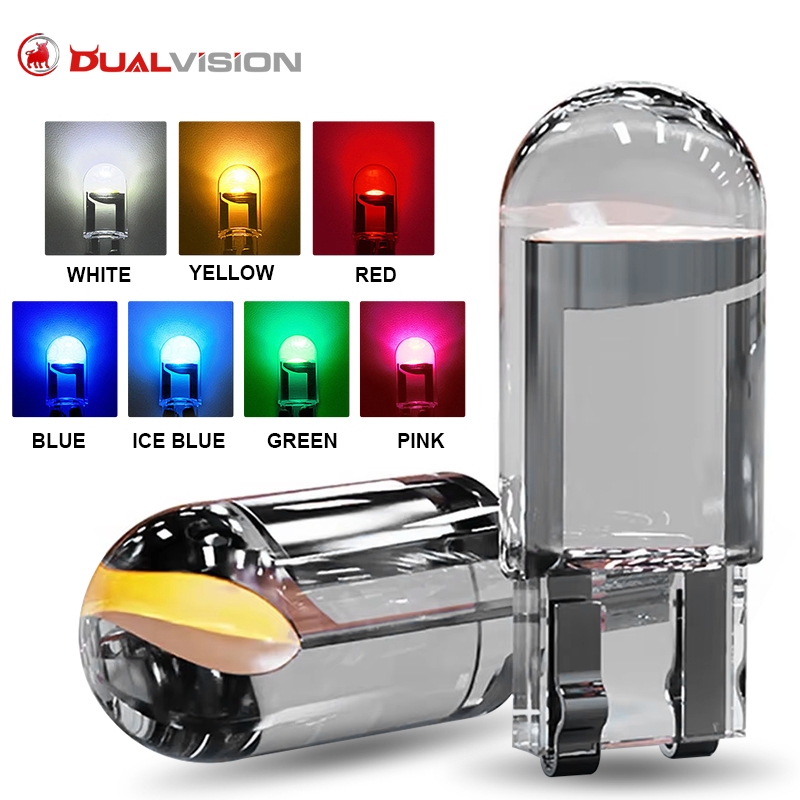 3 Year Warranty 2PCS W5W LED T10 car light COB glass 6000K white car ...