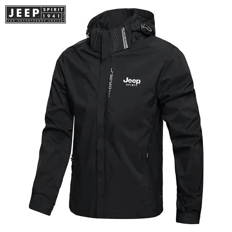 JEEP SPIRIT 1941 ESTD Men's Waterproof Rain Jacket Lightweight Outer ...