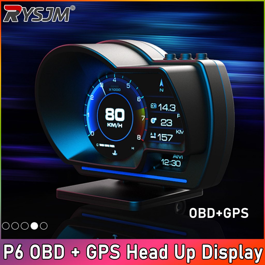 Car OBD Gauge OBD2 Meter Head Up Display Meter Digital Scanner Alarm ...