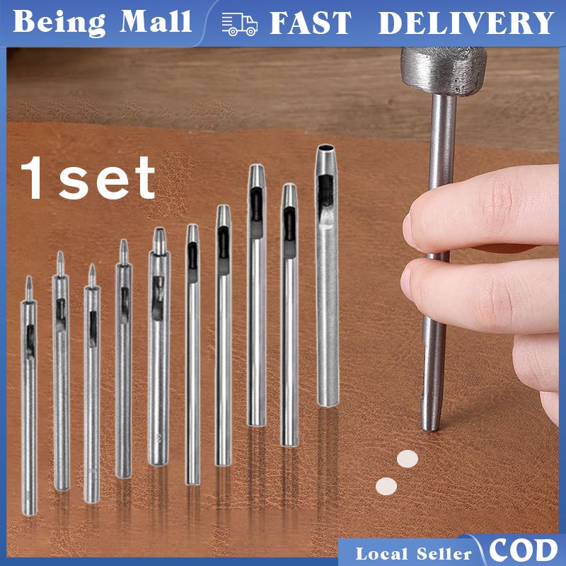 Multifunctional Belt Hole Puncher Tool 10PC Set - 0.5-5mm Leather Craft ...