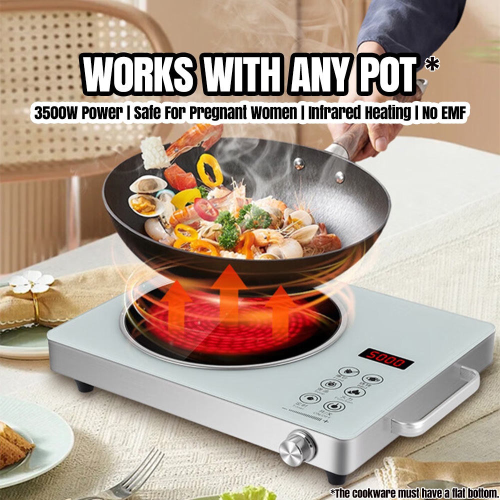 Infrared Ceramic Cooker 3500W – No Radiation | Touch & Knob | Fast ...
