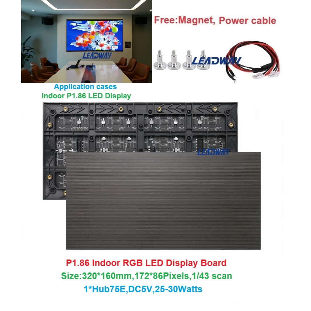 P1.86 320*160mm Indoor Led Wall Screen Panel Full Color LED Display LED ...