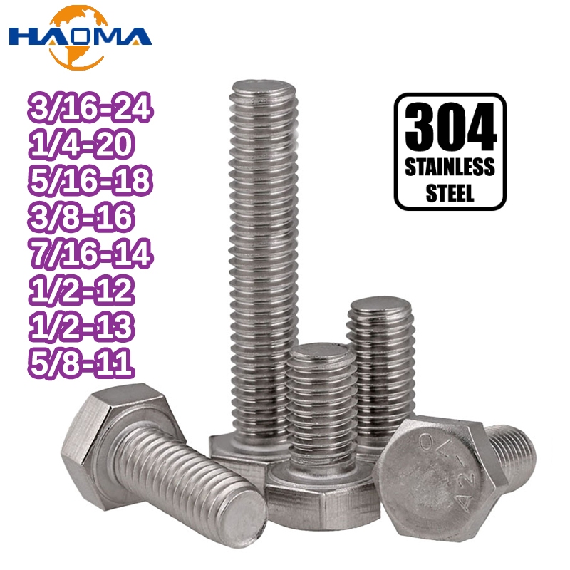 Imperial Threads External Hex Head Screws Bolts 304 A2 Stainless Steel ...
