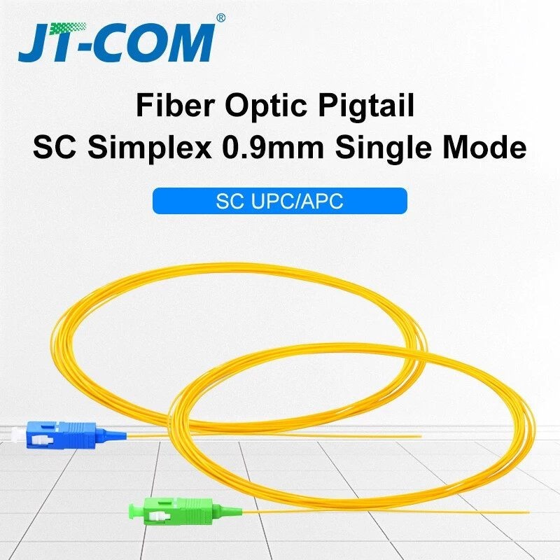 JT-COM 10-Pieces Fiber Optic Pigtail SC APC/UPC Simplex 0.9mm 9/125 ...