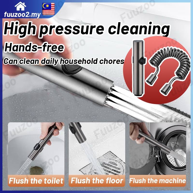 Bidet Spray Gun Grey Handheld Hose High Pressure Water heater Flexible ...
