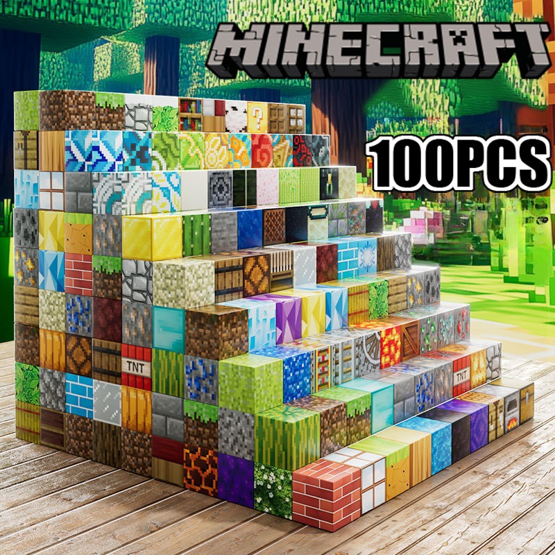 Minecraft Magnetic Building Blocks DIY Assembly Magnet Puzzle Minecraft ...
