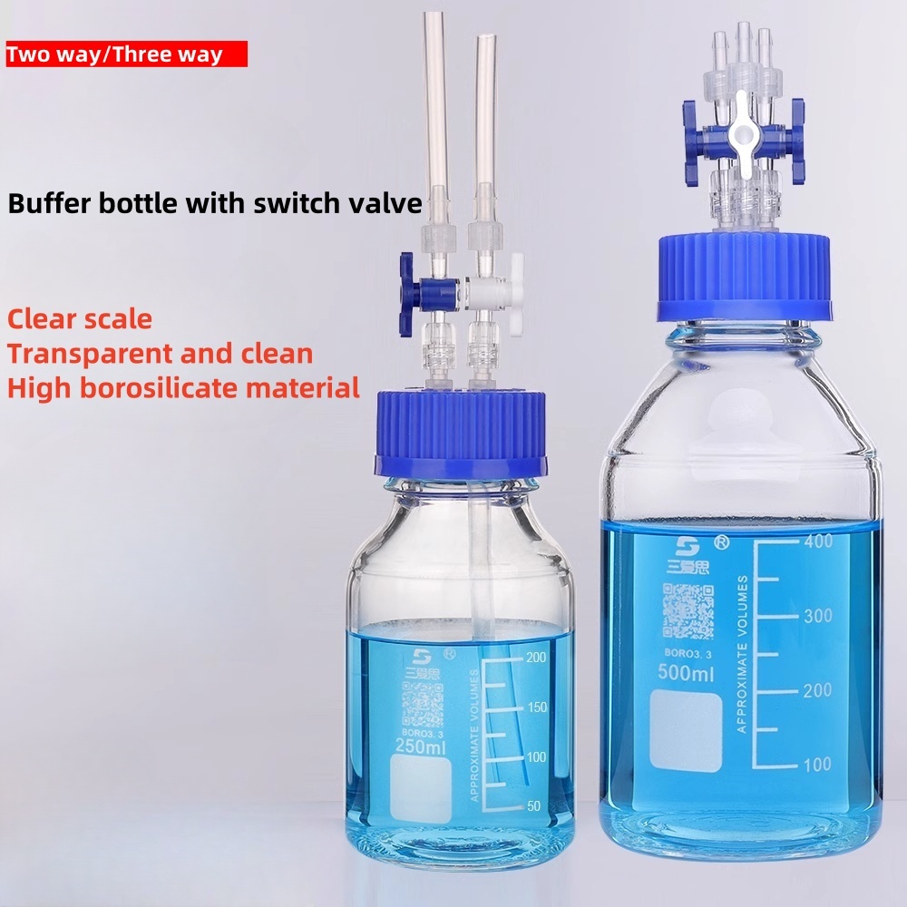 Negative pressure buffer bottle sampling waste liquid bottle with ...