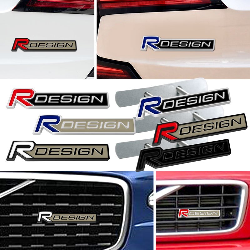 3D Metal Car Sticker R Design Logo Grille Emblem Side Fender Badge Rear ...