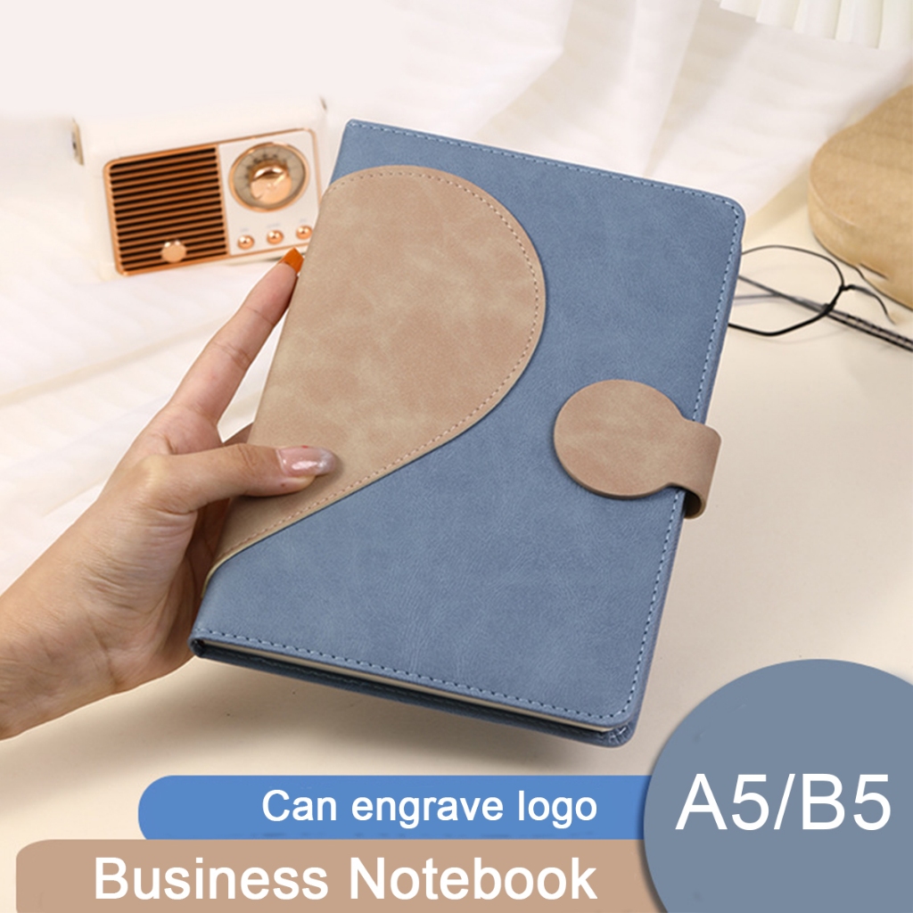 (Can Engrave Logo) A5/B5 buckle student notebook, thickened couple ...