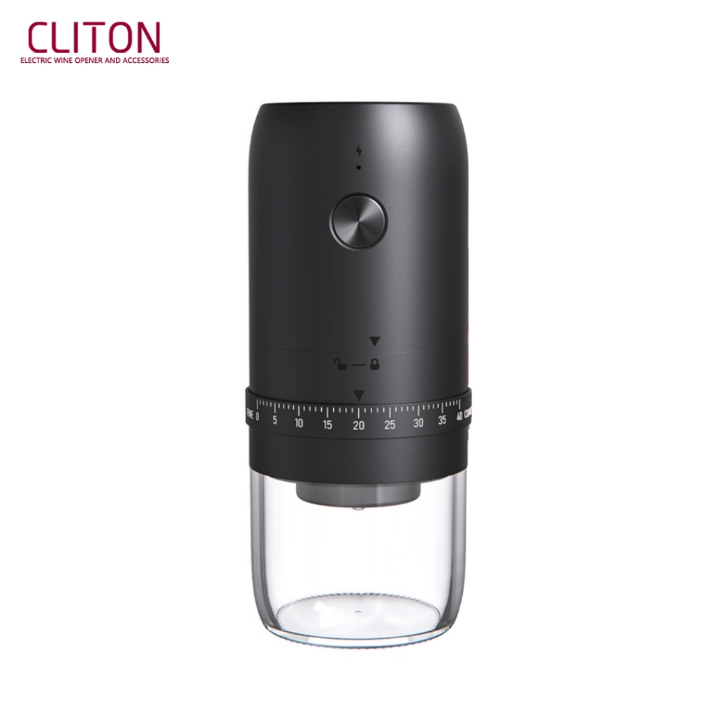 Cliton Electric Coffee Bean Grinder Rechargeable 40 Levels Adjustable ...