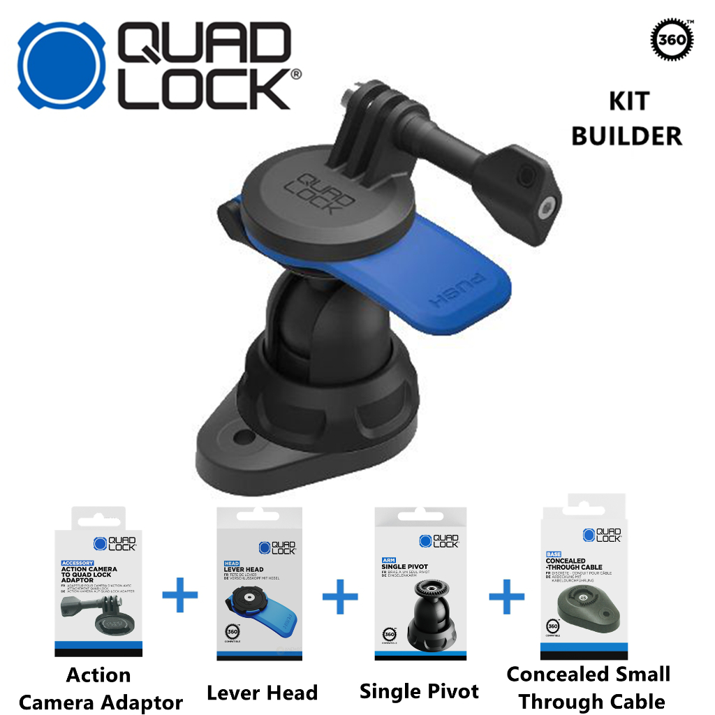 QUAD LOCK 360™ KIT BUILDER 4 ITEM WITH ACTION CAMERA ADAPTOR and SINGLE ...
