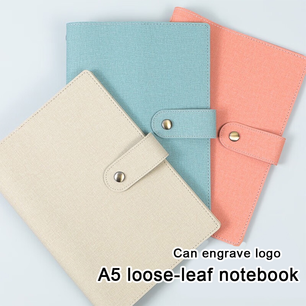 (Free Logo Engraving) High-grade A5 leather loose-leaf notepad ...
