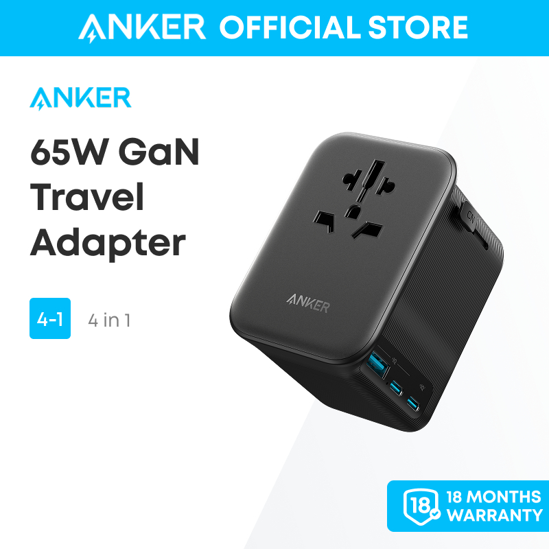 Anker PD 65W GaN 4in1 International Travel Adapter Type C Fast Charging ...