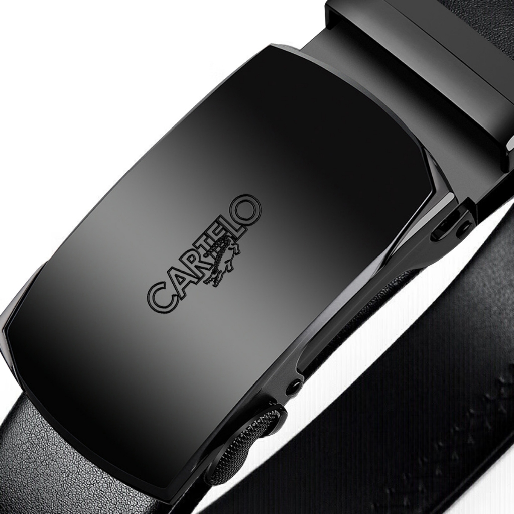 Black Hammer Men Genuine Leather Auto Lock Buckle Belt | Shopee Malaysia