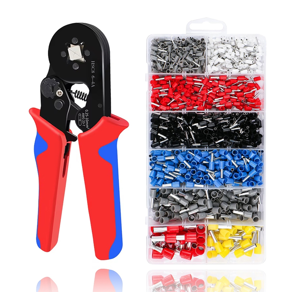 Crimping Plier Set 23-7AWG 0.25-10mm Quadrilateral Ratcheting Ferrule ...