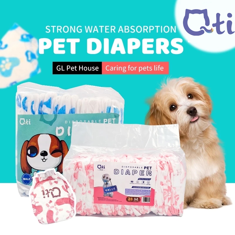 Qti Pet Diaper Male Female Manner Belt Disposable Wrap Pet Diapers Dog ...