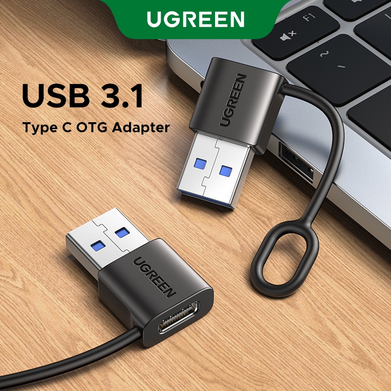 UGREEN USB3.1 USB-C Male to USB-A Female Adapter Hanging Ring 5Gbps PVC ...