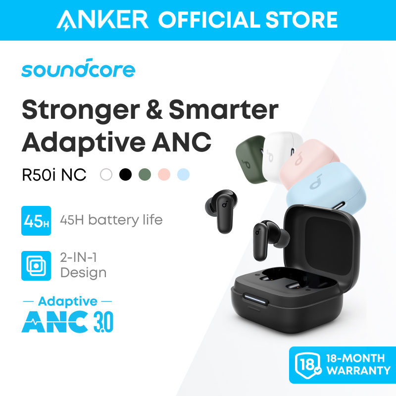 Soundcore by Anker R50i NC Earbuds Adaptive ANC Bluetooth 5.4 TWS 45H ...