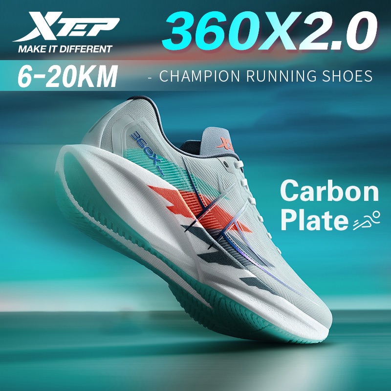 【XTEP】360X 2.0丨Kasut larian plat karbon Marathon Running Shoes Racing Carbon Board Running Shoes ...