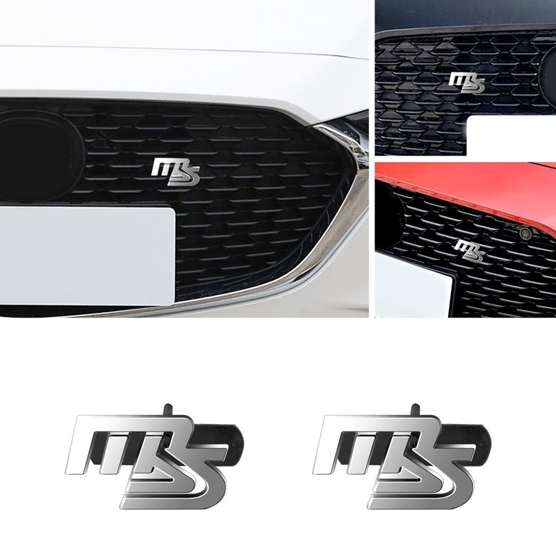 Car Styling Front Grill Emblem 3D Metal MS Logo Sticker For Mazda CX-3 ...