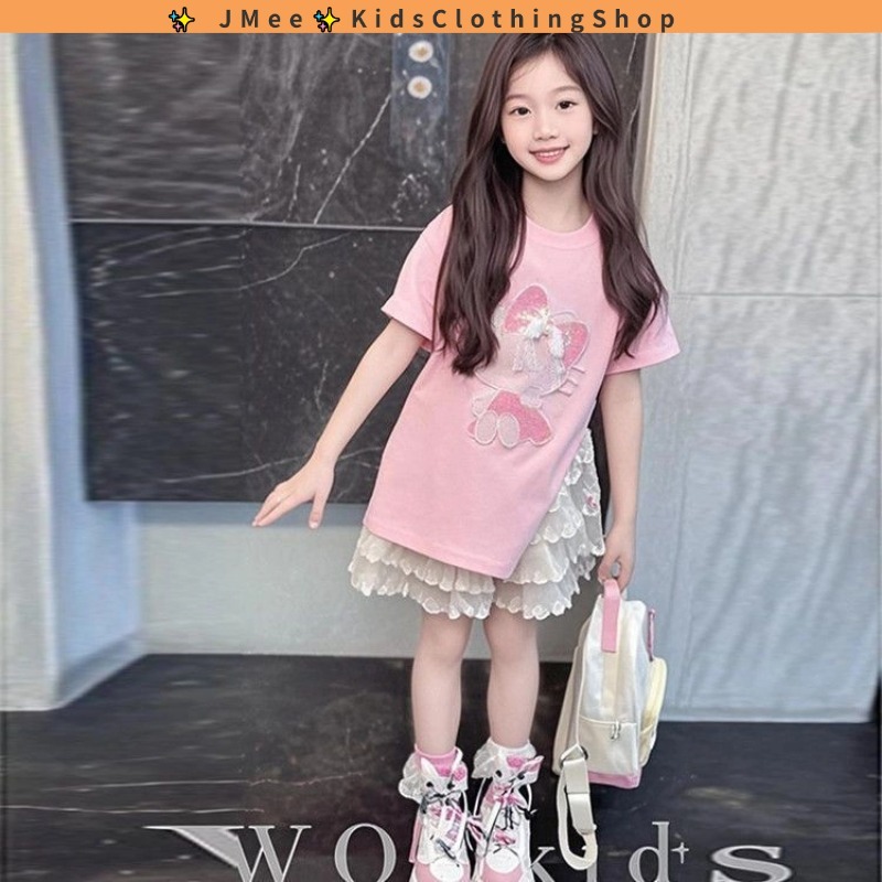 [ReadY Stock] 3-14 Years Old Girls' T-shirt, Children's Summer Fashion ...