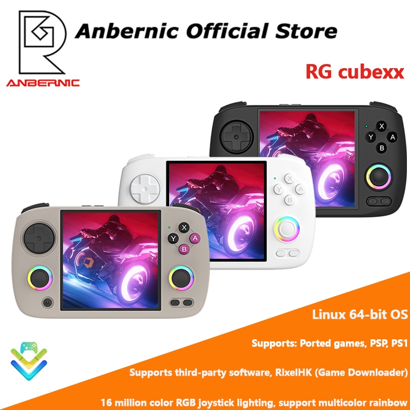 ANBERNIC RG CubeXX Retro Game Console 3.95-inch Linux 64-bit Supports 2 ...