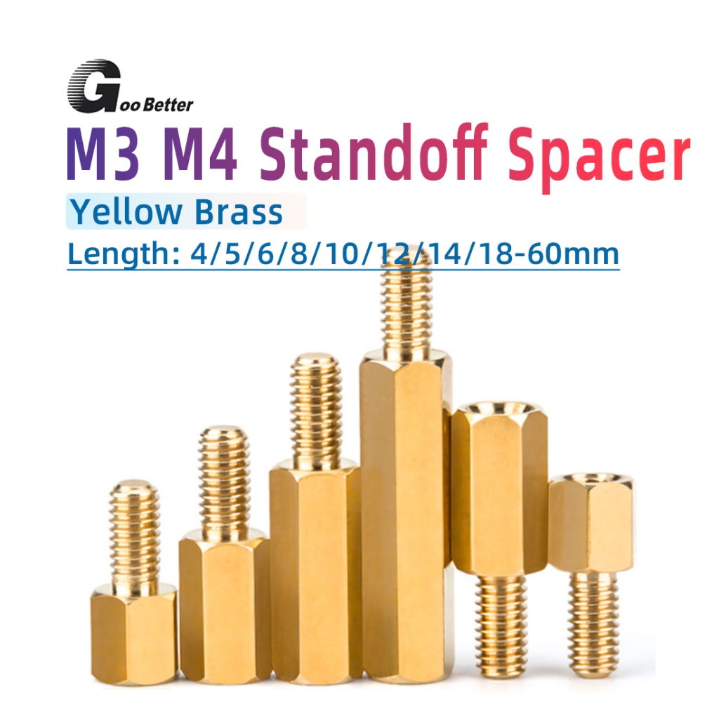 10Pcs M3 M4 PCB Male Female Spacer Thread Pillar Hex Hexagonal Brass ...