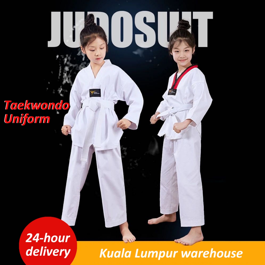 【Selangor spot】Child Adult Karate Uniform Suit WTF Taekwondo Kick ...