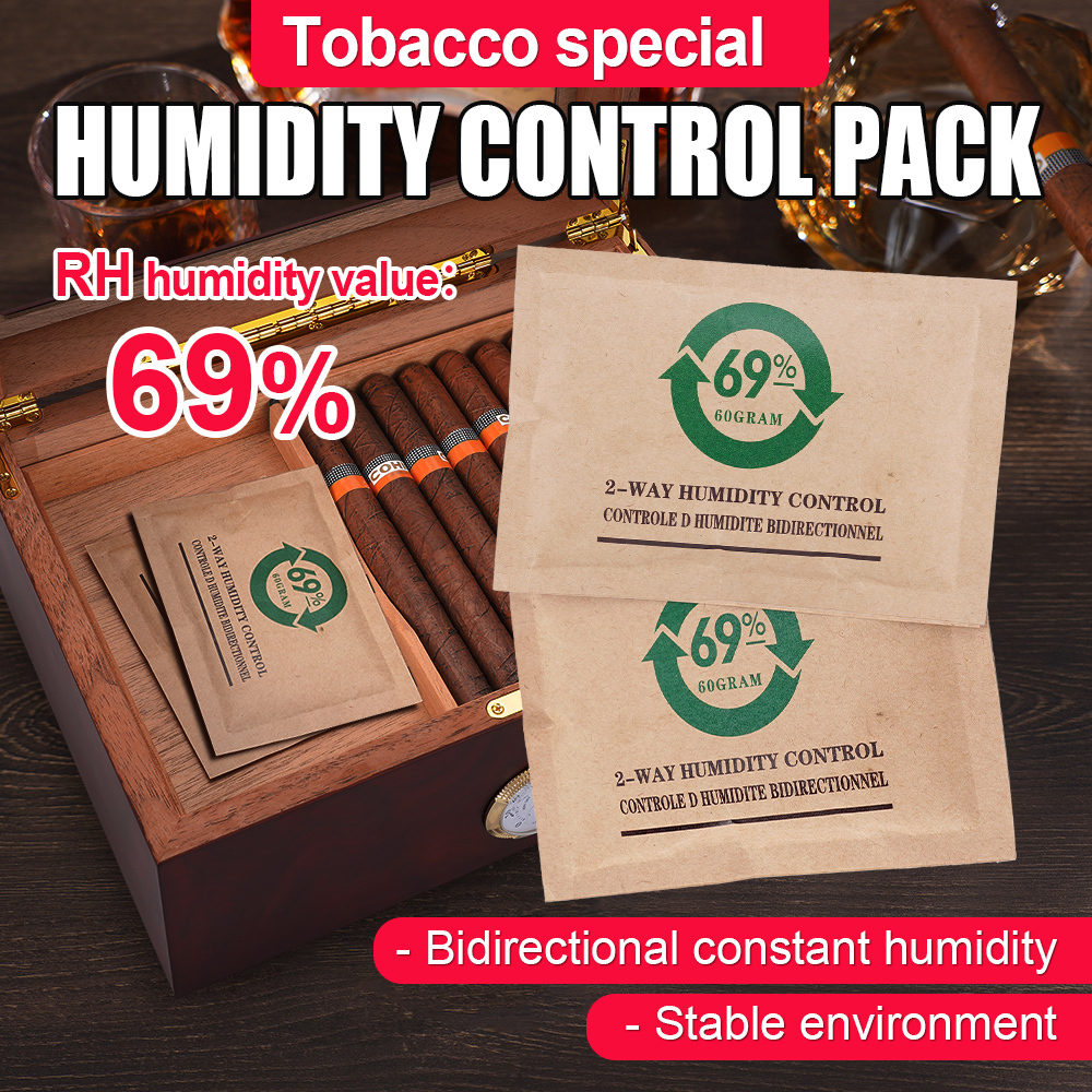 Humidor Packets 60 Grams humidity cigar 69% 2-Way Humidity Control ...