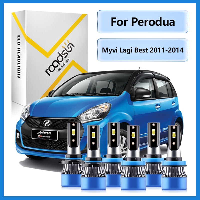 【Fit For Perodua Myvi Lagi Best 2011-2014】LED Car Headlight Bulbs Low ...