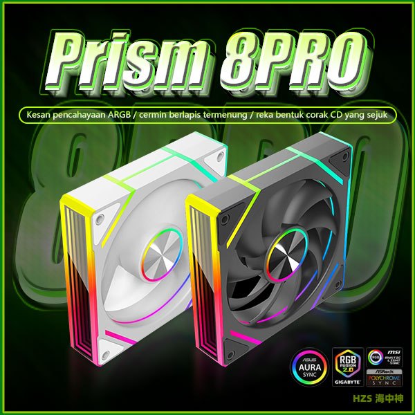 PRISM 8PRO ARGB PC case with fans Panoramic Gaming PC Case with 120mm 5V 3-Pin PWM Silent ...