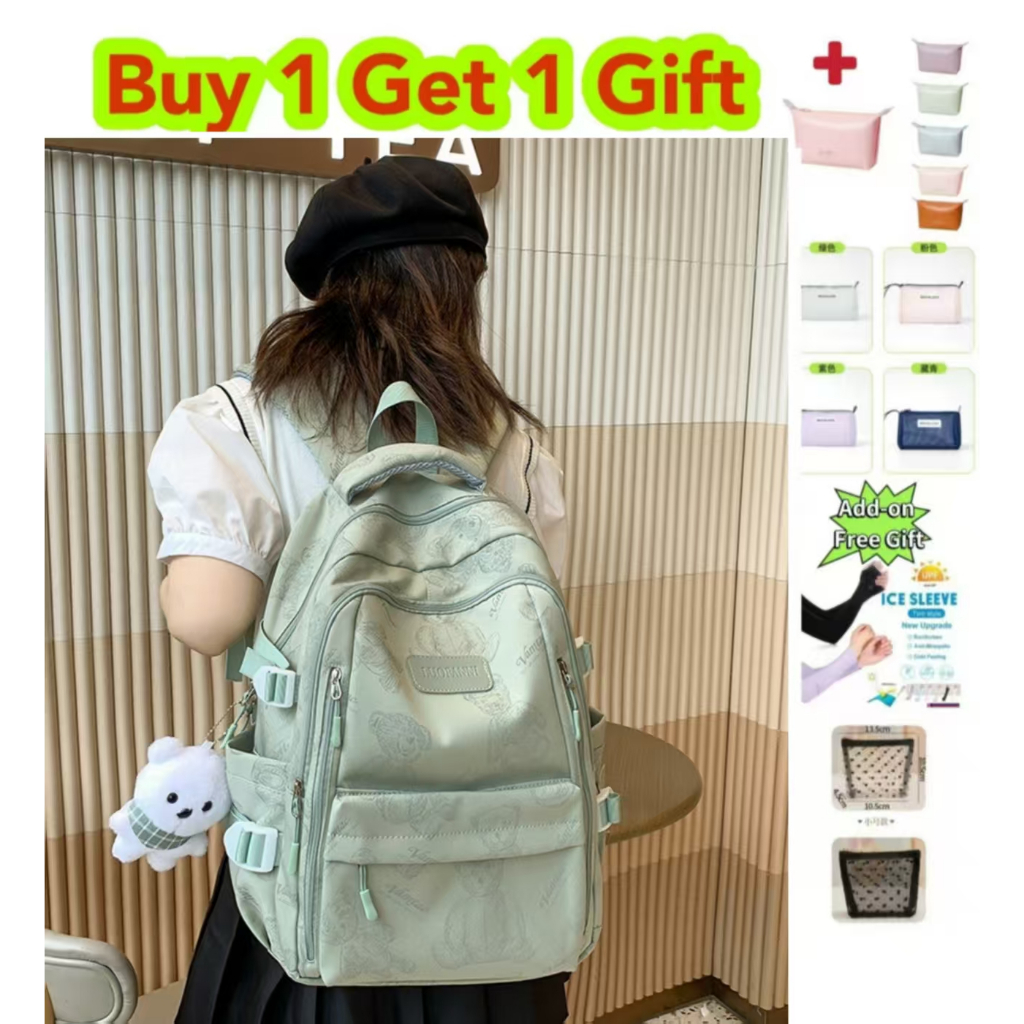 Beg Sekolah Japanese Ins Style Butterfly Bear Backpack Junior High ...