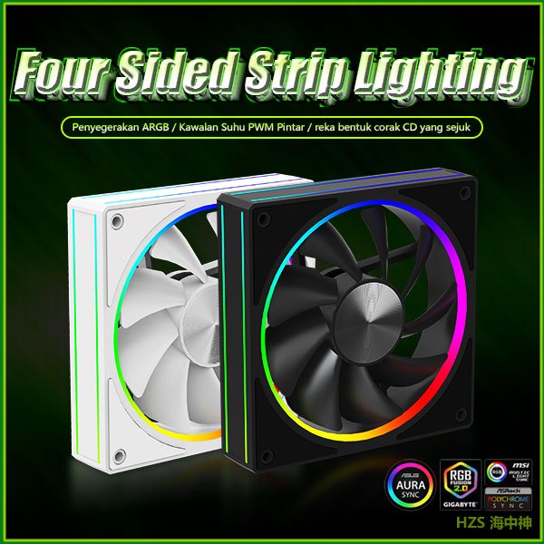 120mm PWM ARGB Silent PC Case Fan Temperature Control, RGB Sync, Quiet ...