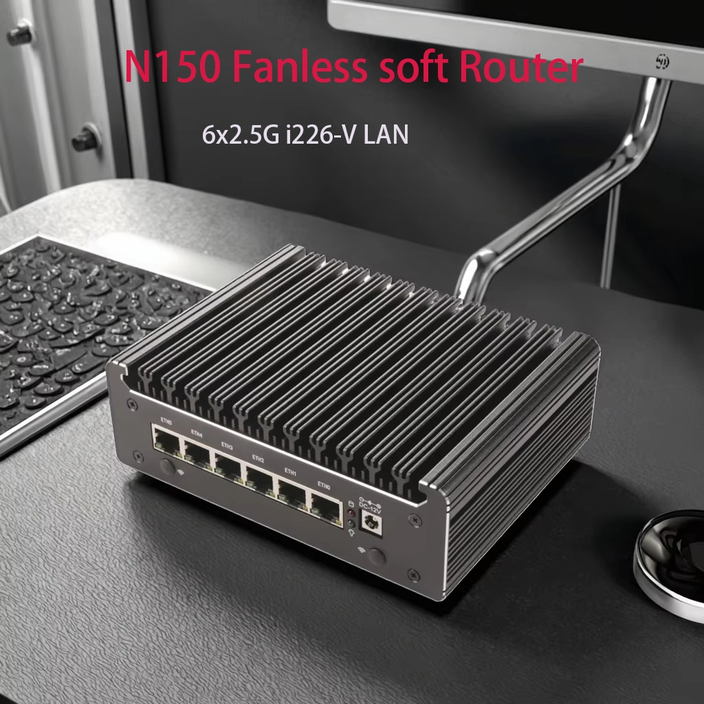 cheapest Fanless Intel 12th Gen N150 Soft Router Quad Core Mini PC 6 ...