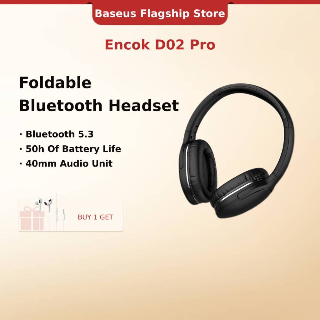 Baseus D02 Pro Bluetooth Earphones Stereo Wireless 5.3 HiFi Foldable ...