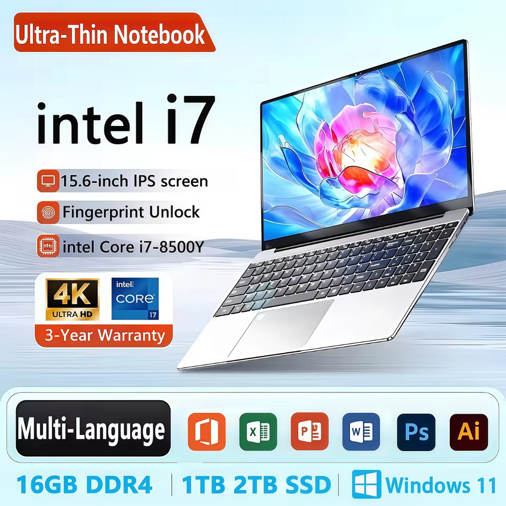 2025 New Original 15.6-inch Laptop Intel Core i7- 8500Y Laptop Windows ...