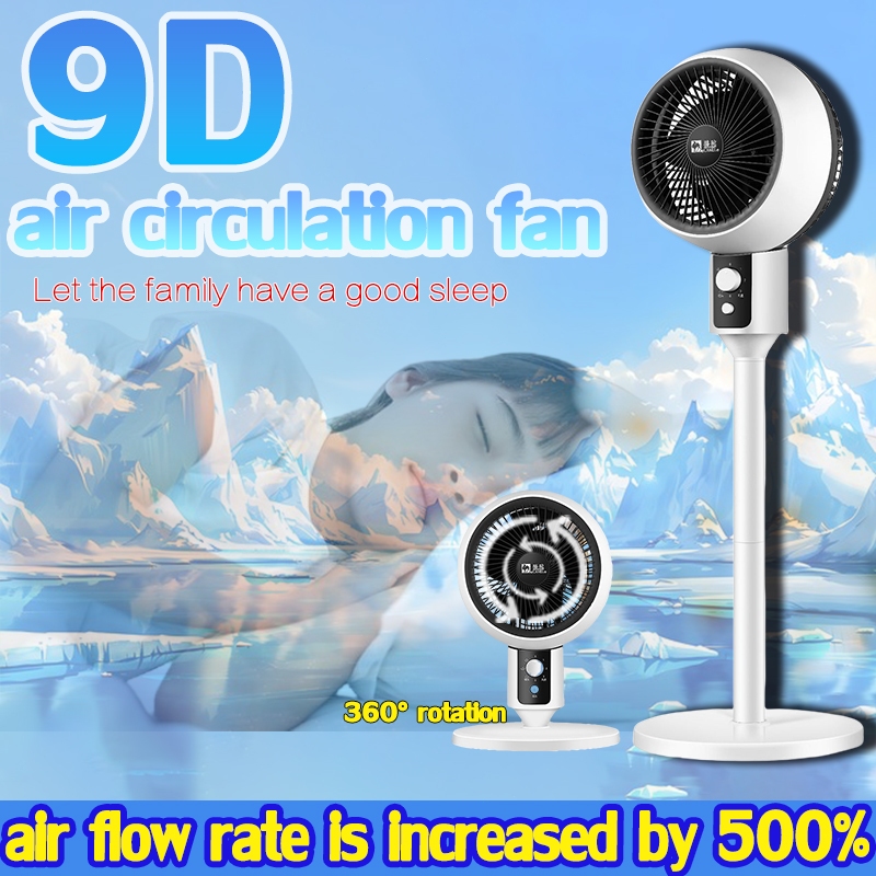 QOO 3D/9D Turbine Stand Fan - High-Speed Air Circulation Fan for Home ...