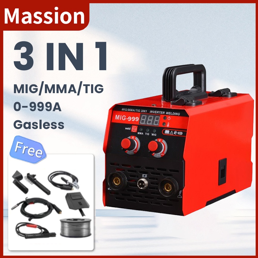 MIG Welding Machine Set Gasless Mesin Welding MIG/MMA/TIG 3IN1 Inverter IGBT Welder Portable 電焊機 ...