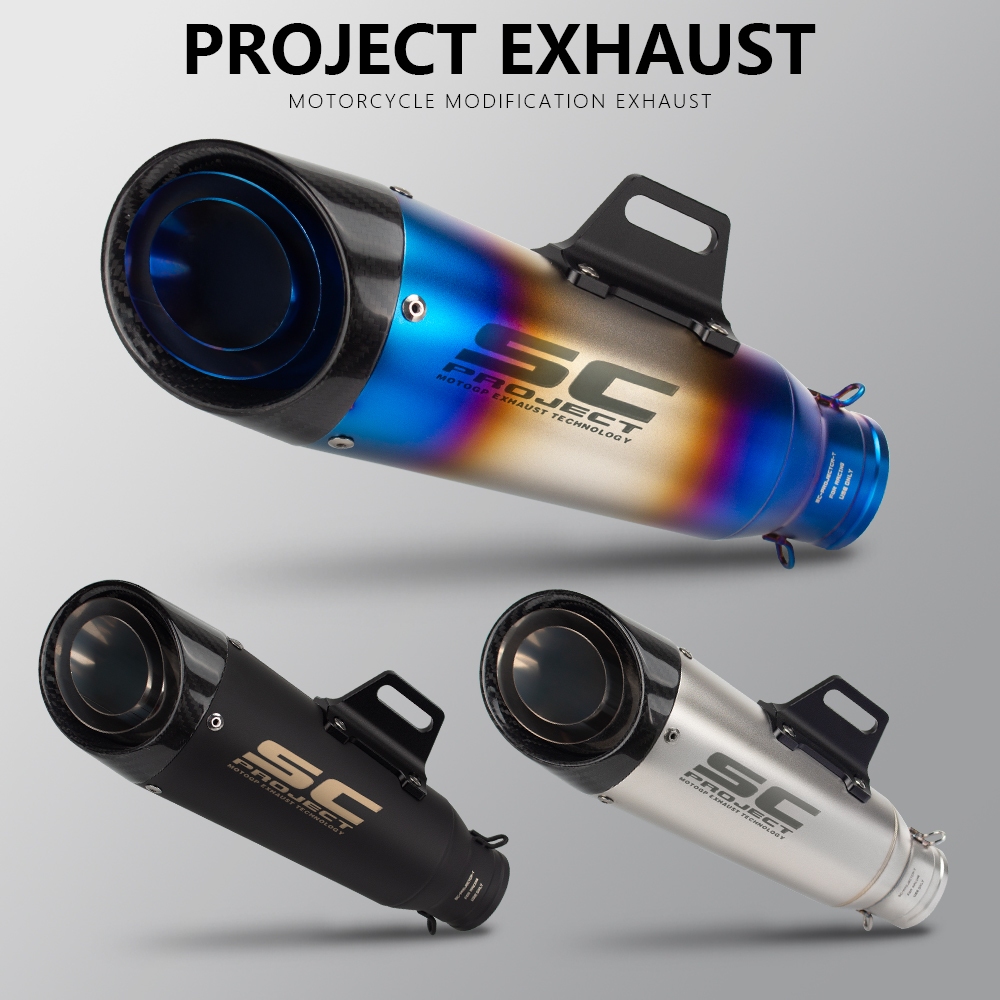 SC Project Exhaust Universal 51MM 60MM Carbon Muffler For crf150 mt03 ...