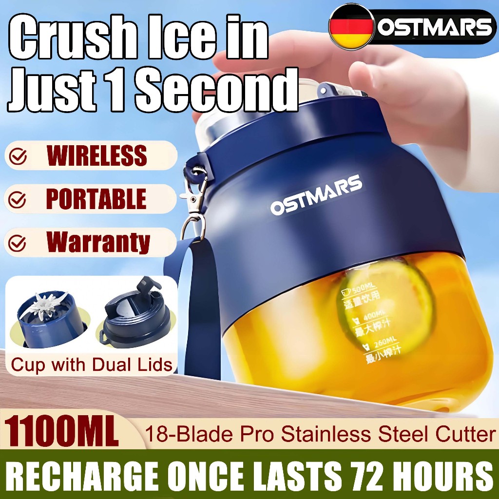 Germany OSTMARS 1100ML Portable Juice Blender 18 Blades Blender Mixer ...