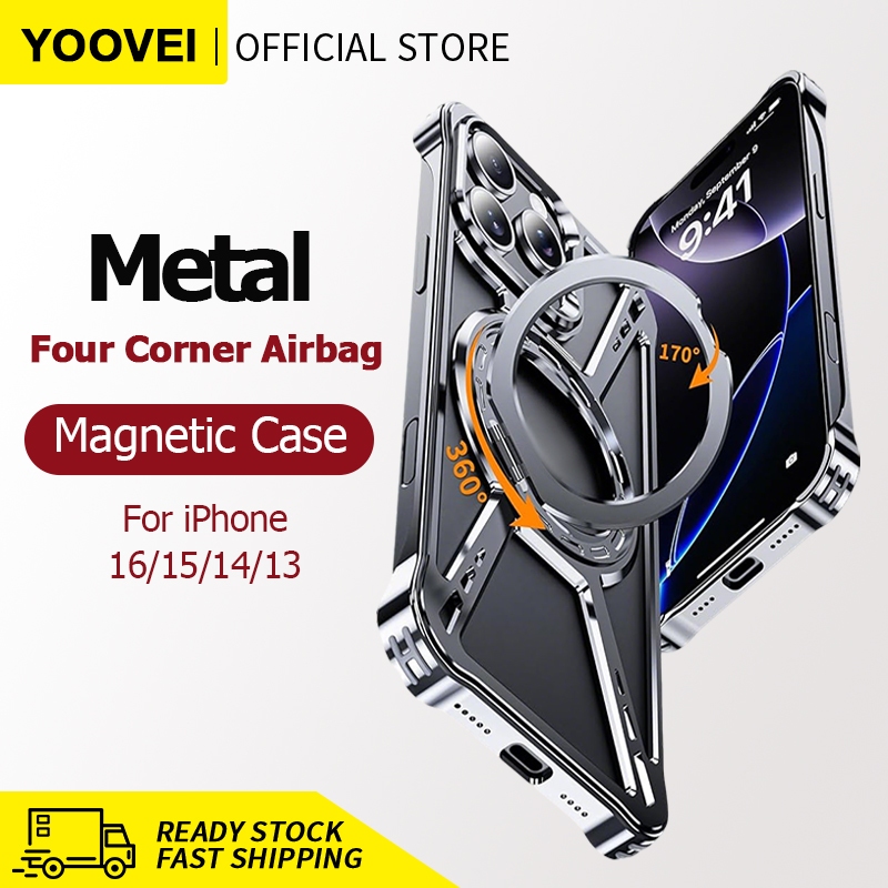 YOOVEI X Case Metal Aluminum Magnetic For iPhone 17/16/15/14/13 Pro Max ...