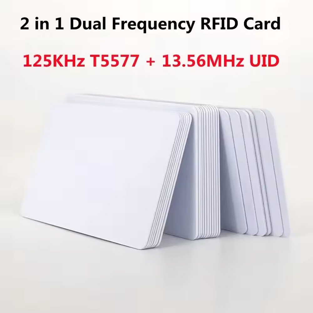 10pcs Dual Frequency RFID 125KHz T5577 + 13.56MHz UID Rewritable White ...