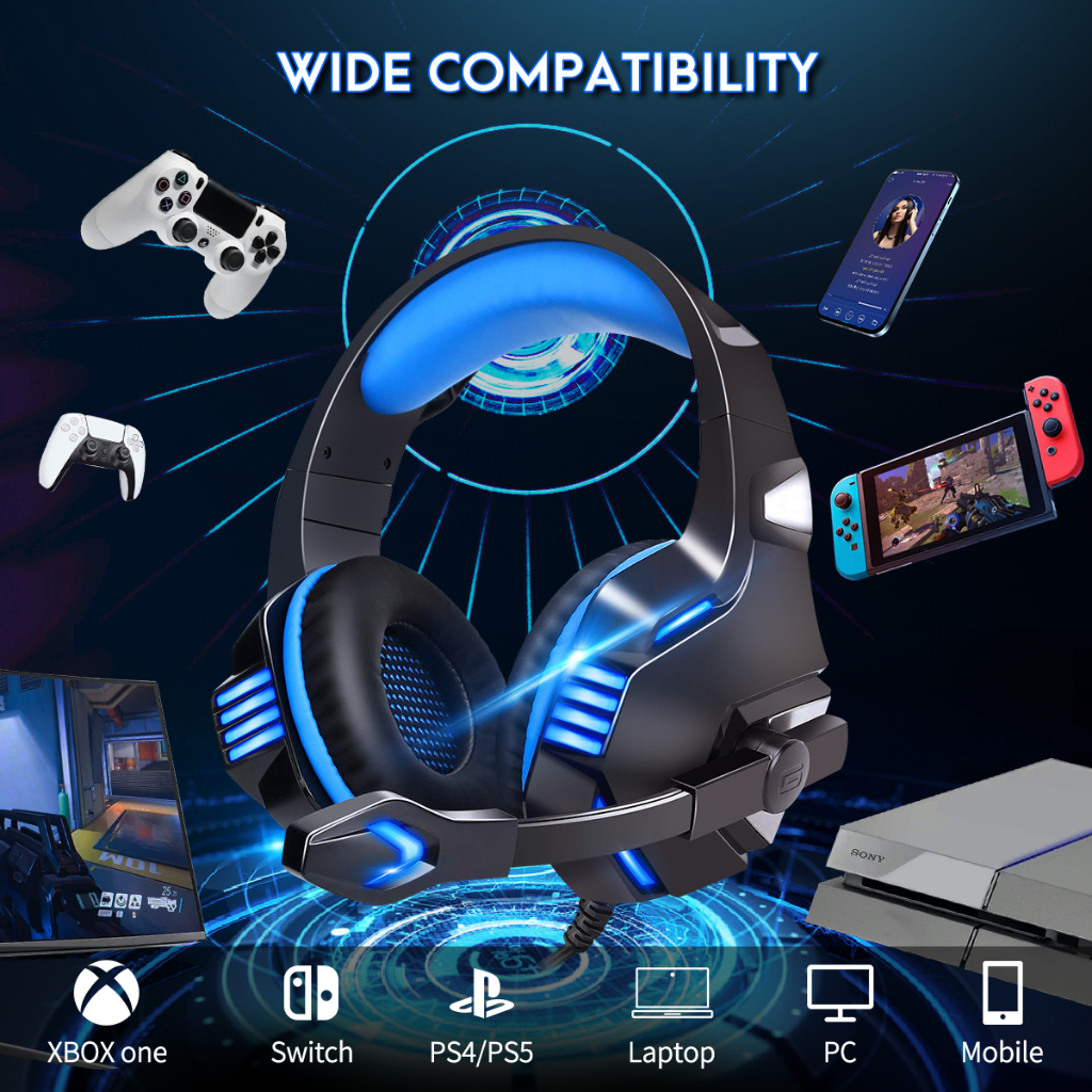 KOTION EACH V3 Head Mounted Gaming Earphones with Noise Cancelling ...